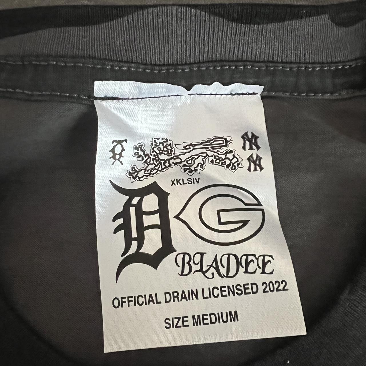 Bladee Camo NYC face shield tee drain... | Depop
