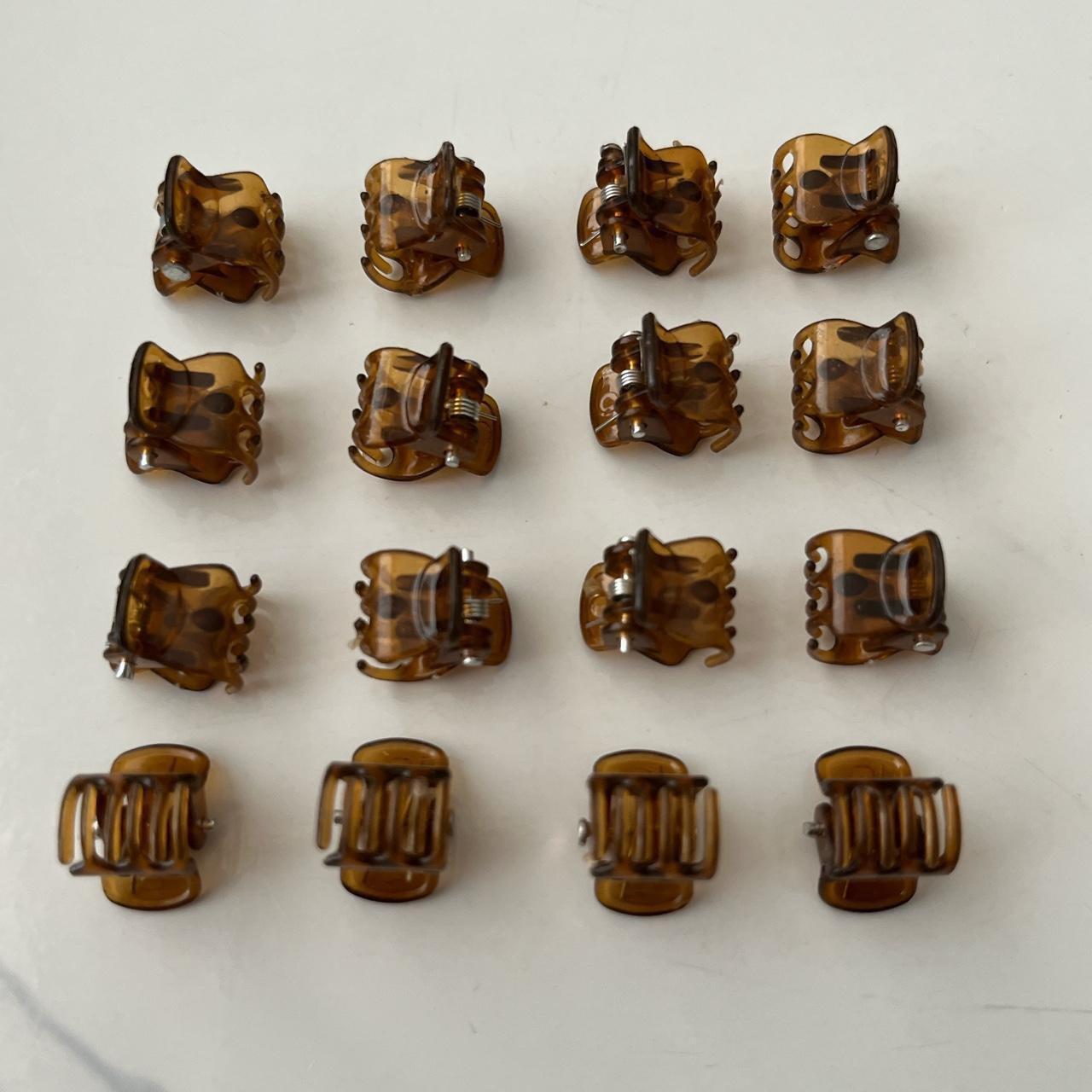 Brown 16 Mini Claw Clips 1cm, Small Plastic Hair... - Depop