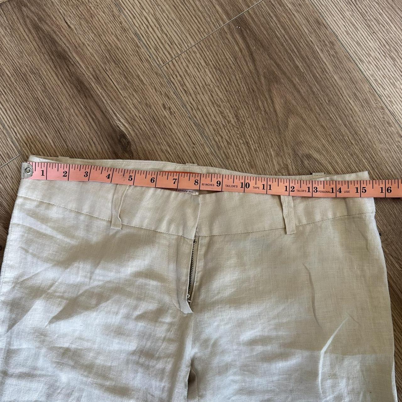 Super cute low rise linen pants Cream color #lowrise... - Depop