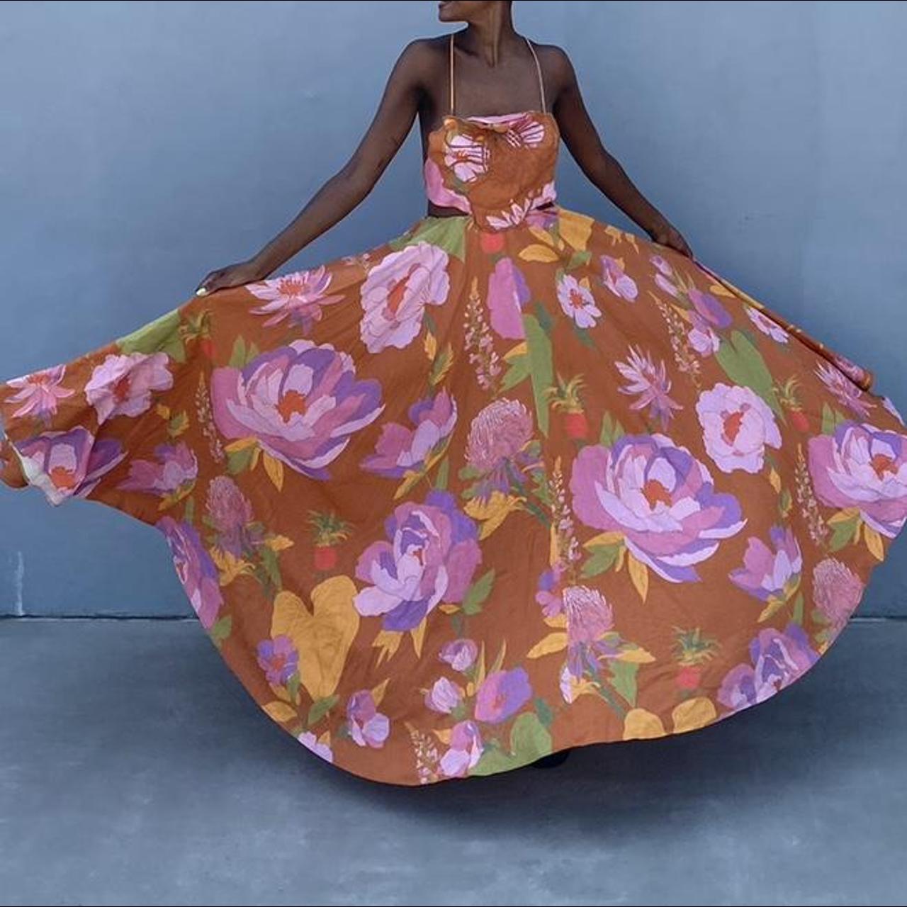 Farm Rio Embroidered flower top maxi dress. Pre fall... | Depop