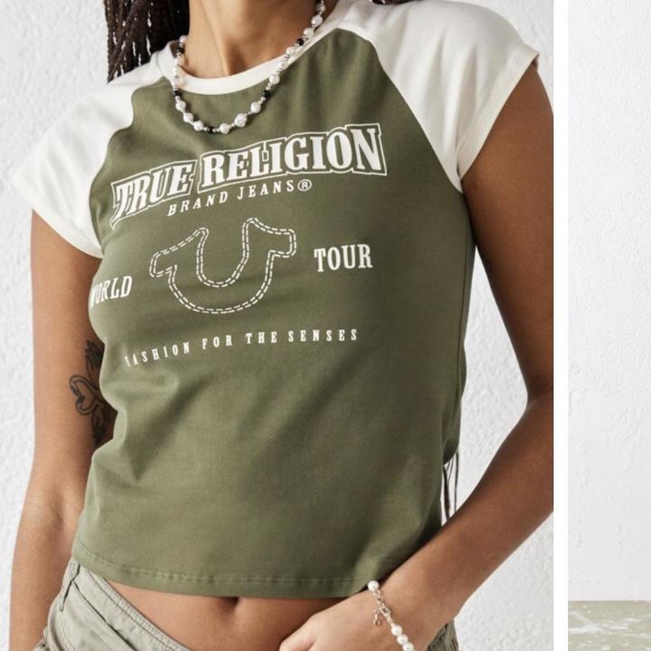 True religion UO exclusive khaki raglan... - Depop
