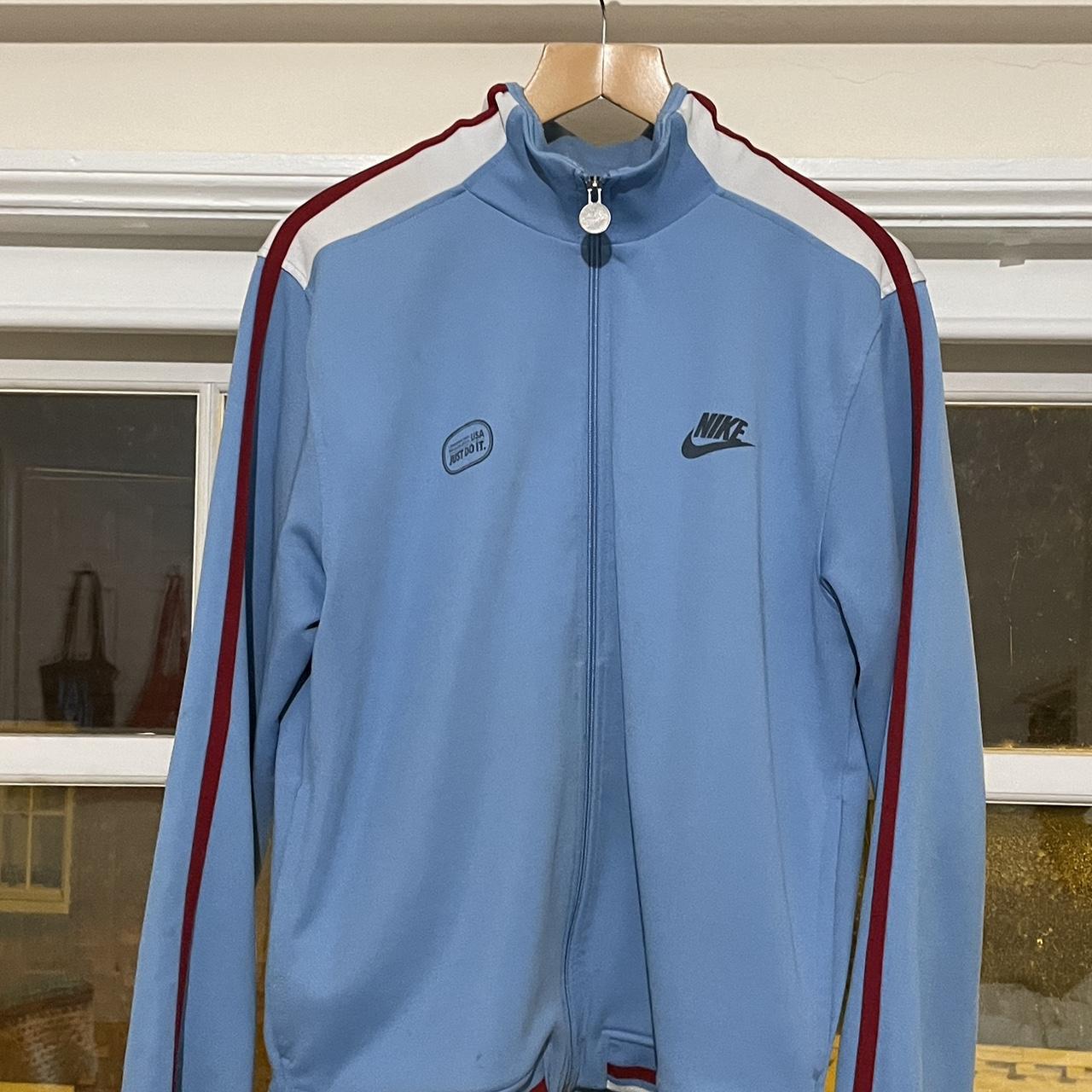 Vintage Nike blue track jacket, very soft and nice... - Depop