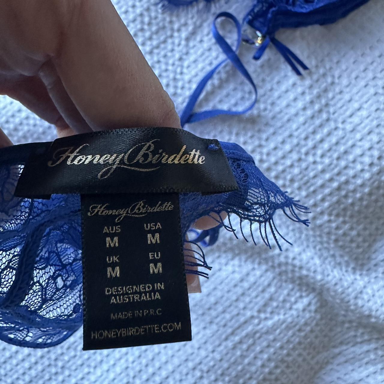 selling blue honeybirdette set 14C bra and M thong... - Depop