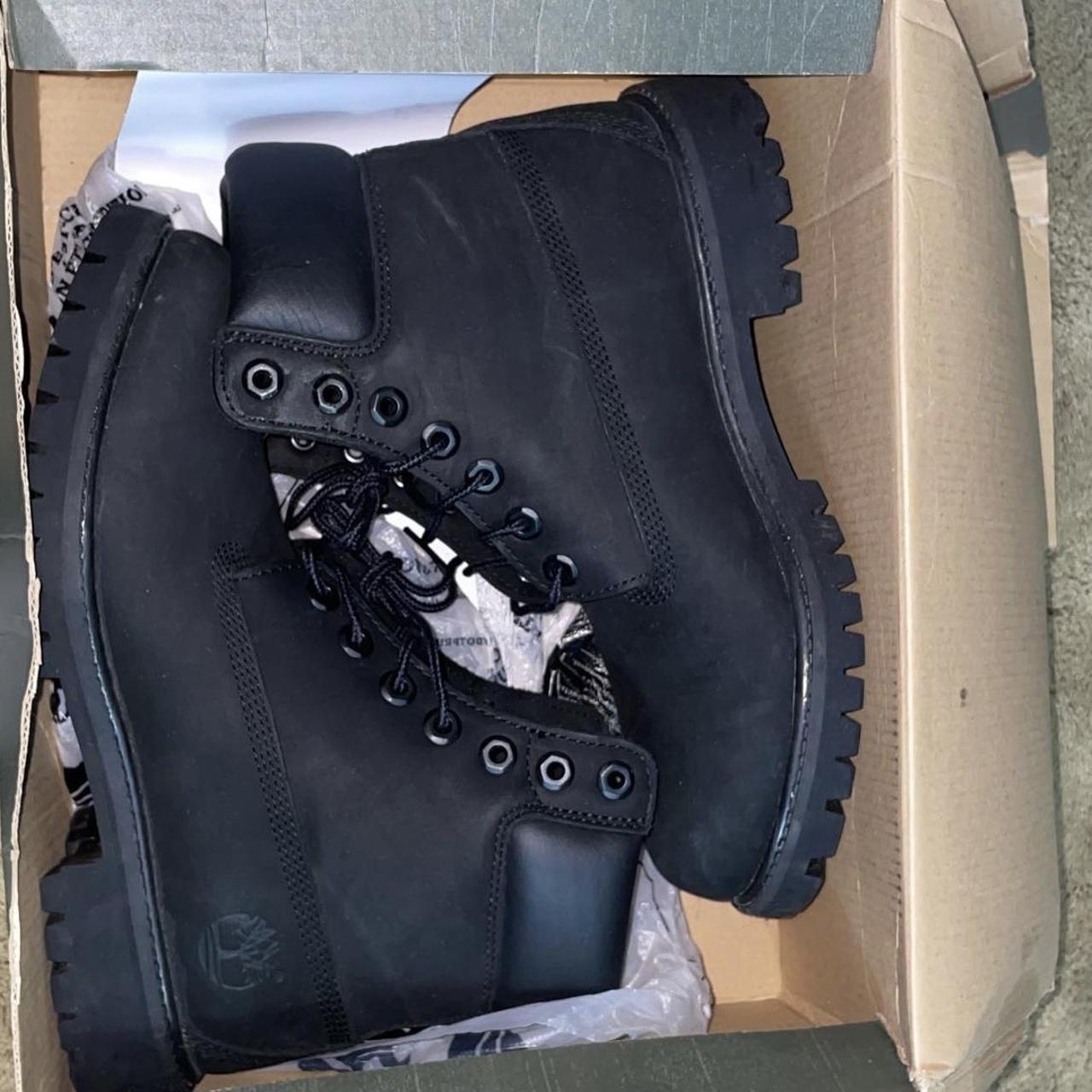 Size: 7.5 Black Timberlands. Good Used Condition. - Depop