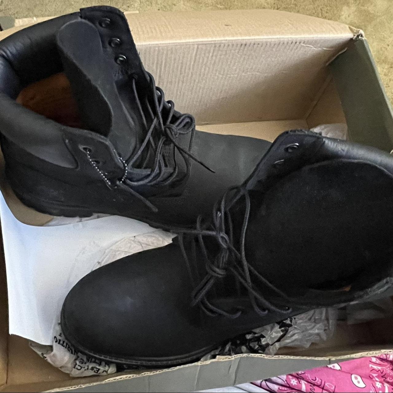 Size: 7.5 Black Timberlands. Good Used Condition. - Depop