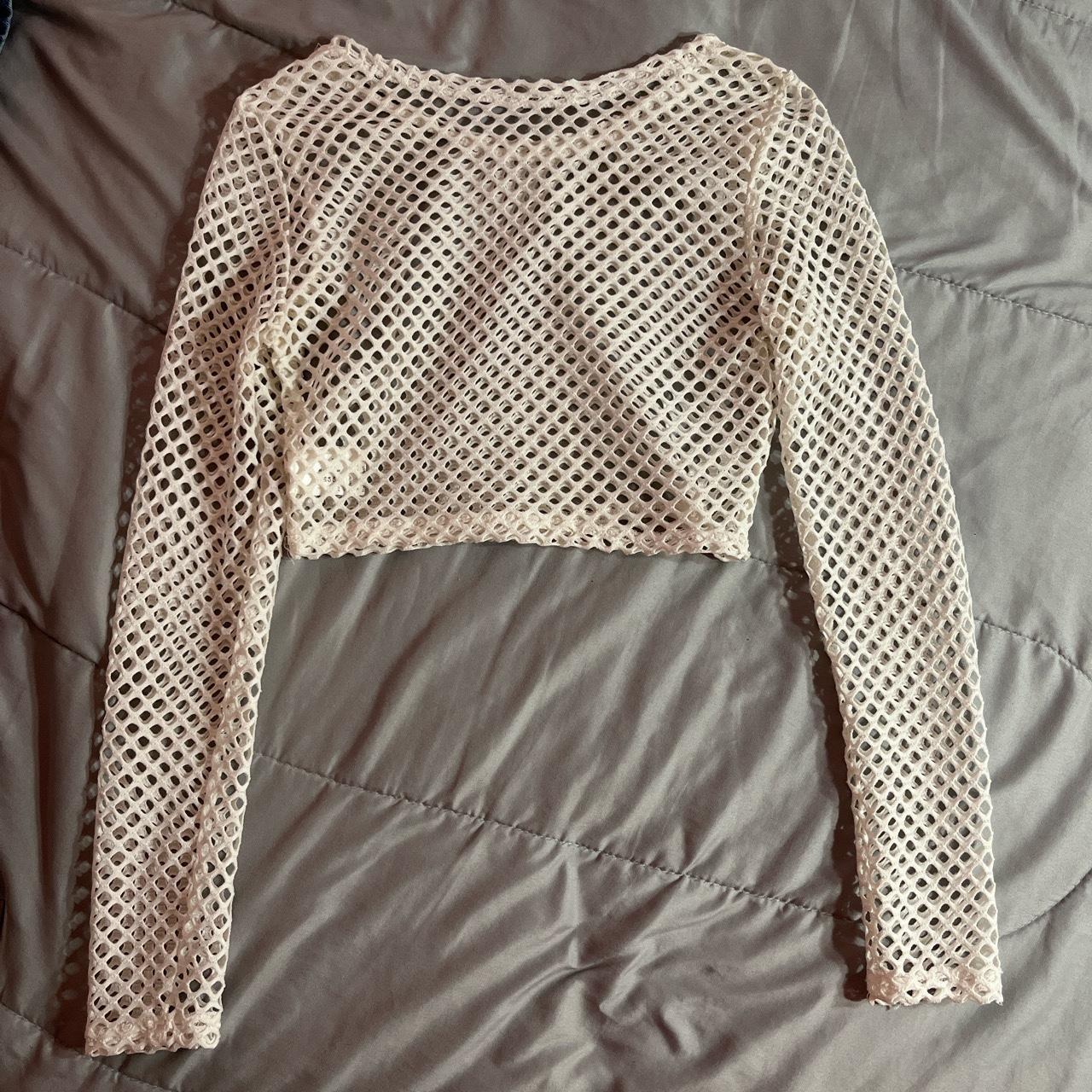 FISHNET TYPE CROP TOP more sturdy/less stretchy than... - Depop