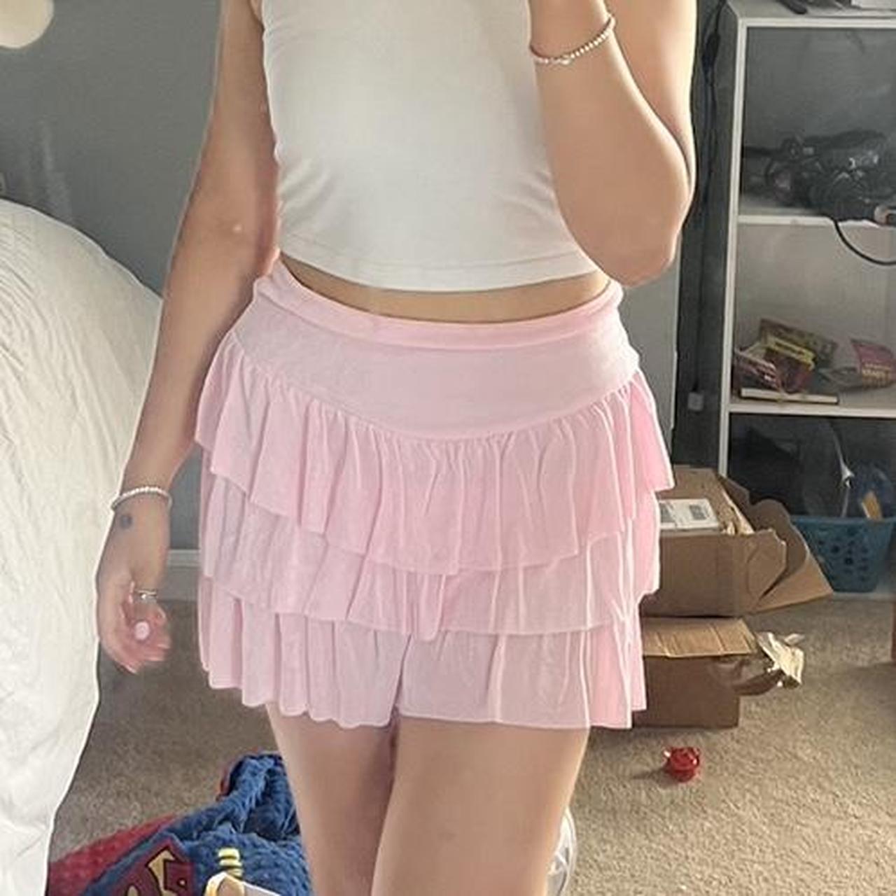 F21 Pink ruffle shorts - so cute and comfy!... - Depop