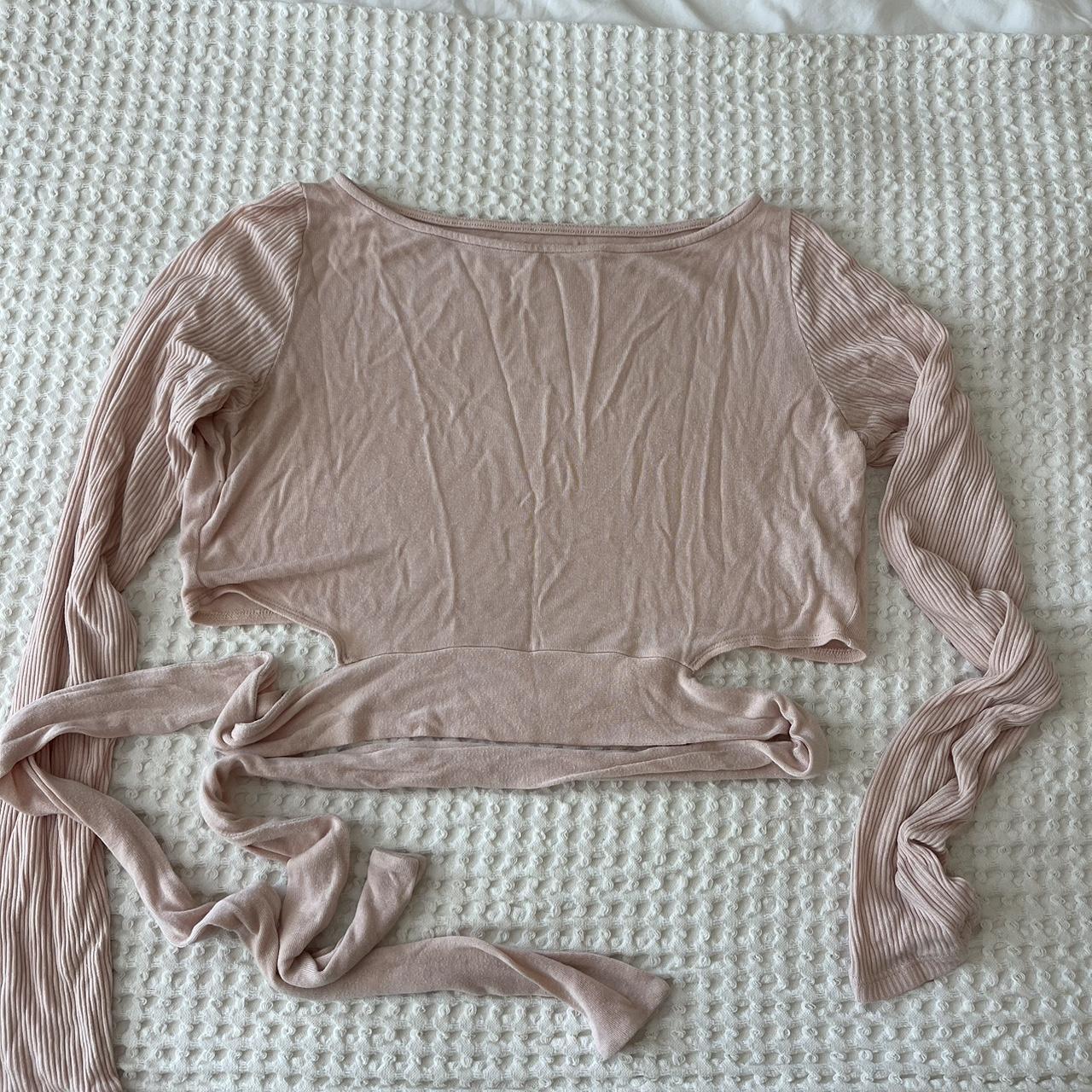 Ballet pink Alo Yoga wrap top! Cutouts on the side... - Depop