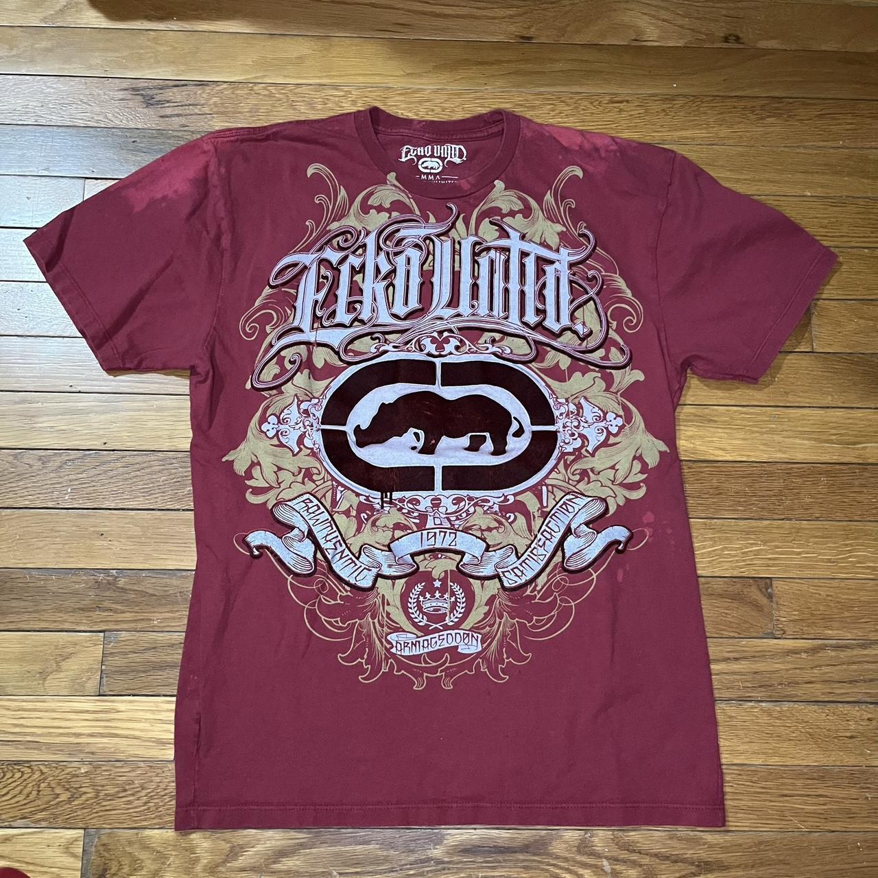 Ecko Unltd Big Lettering Old English Spellout Shirt ... - Depop