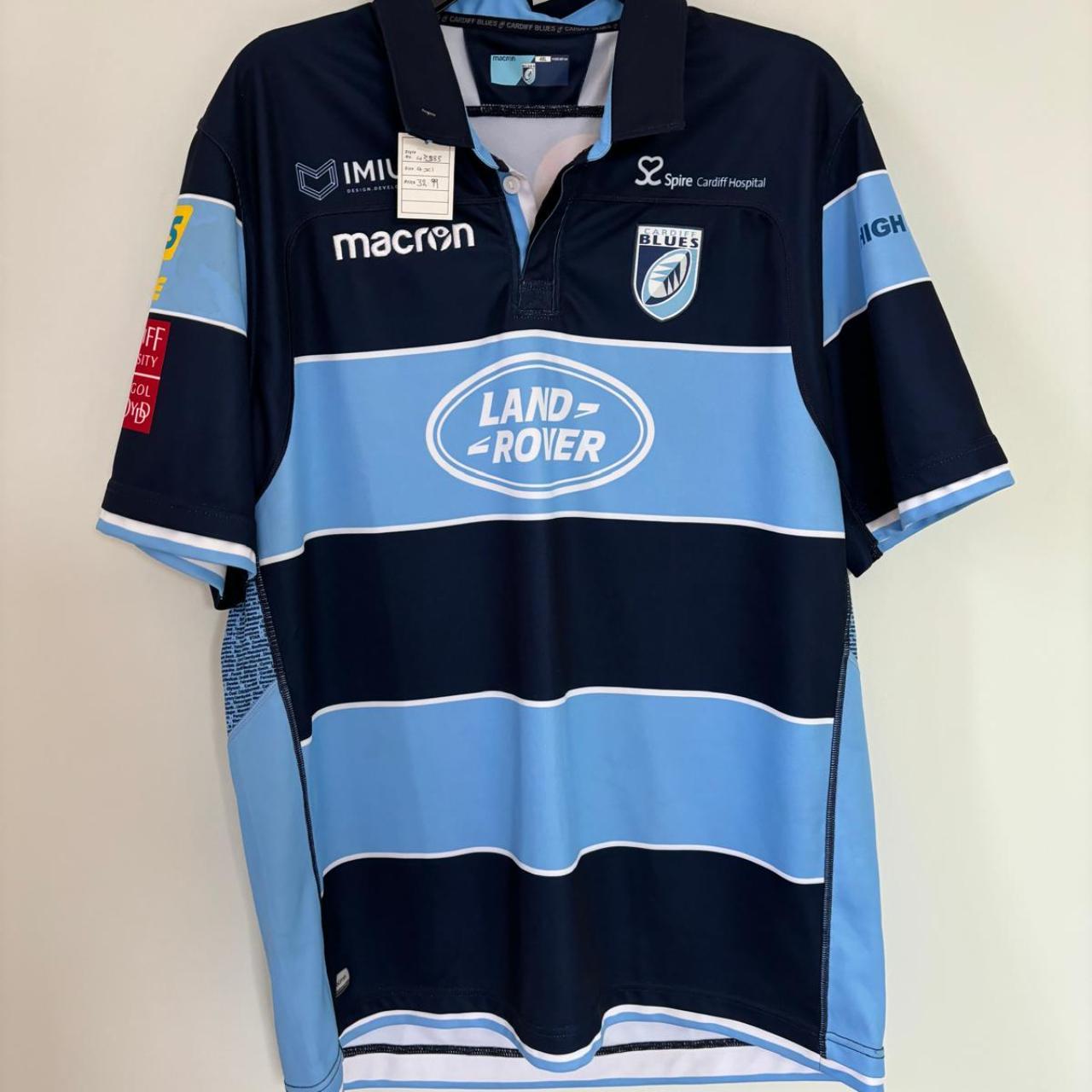 LSR43533 Mens Macron Cardiff Blues Rugby Home... - Depop