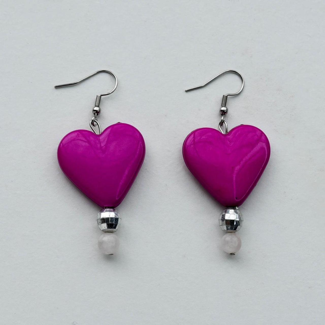 disco barb earrings made with stainless steel... - Depop