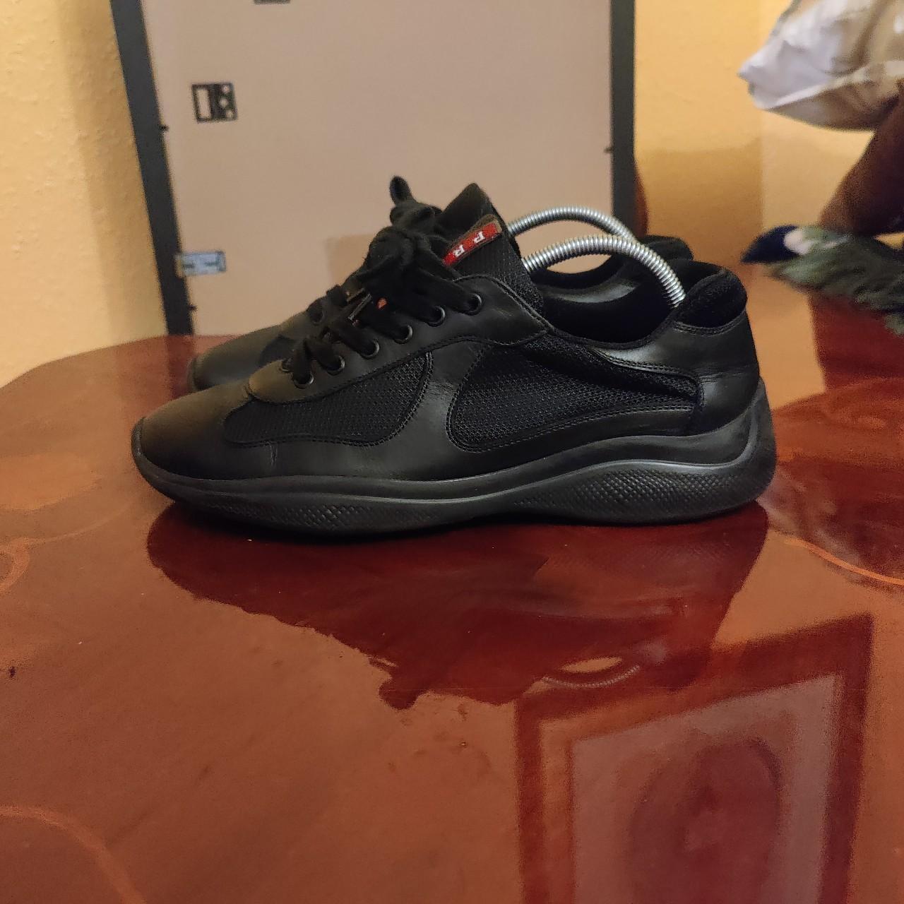 100% Authentic Prada Americas Cup Black trainers uk... - Depop