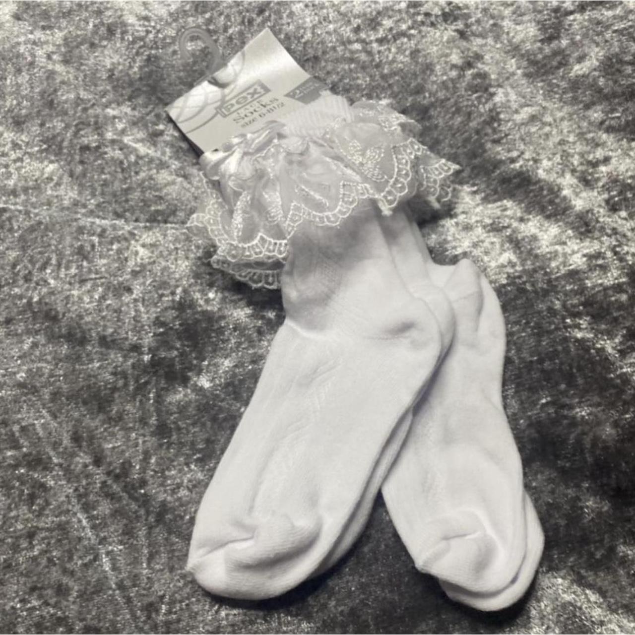 White pex frilly socks Several sizes available - Depop
