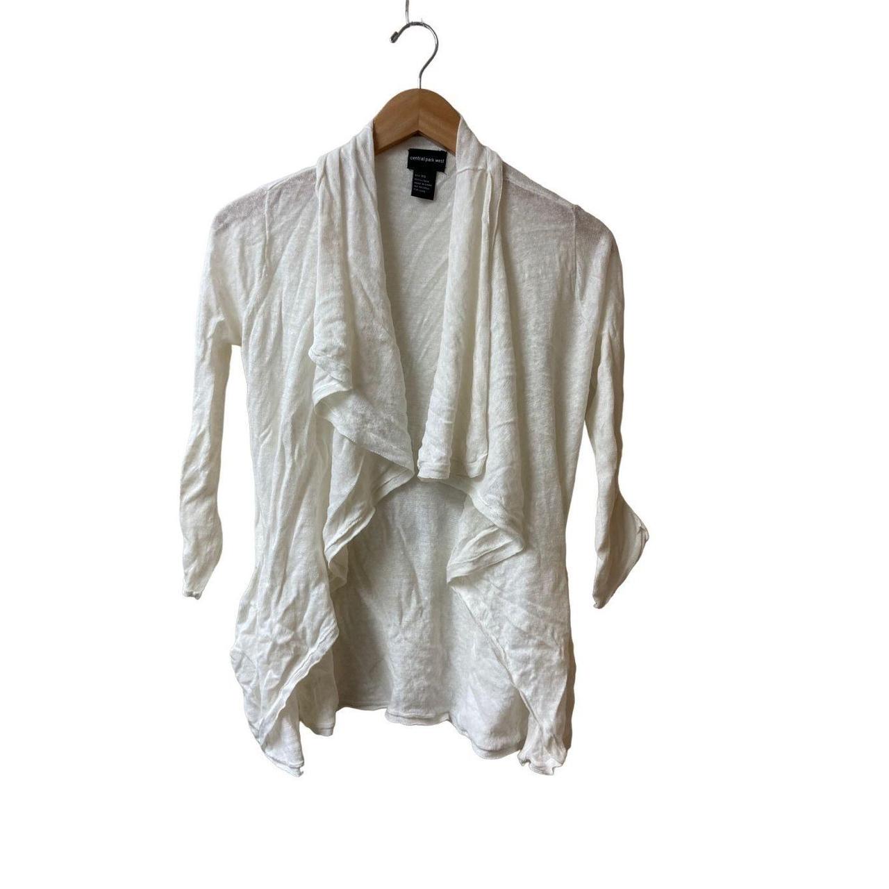 Central Park West linen open cardigan ¾ length... - Depop