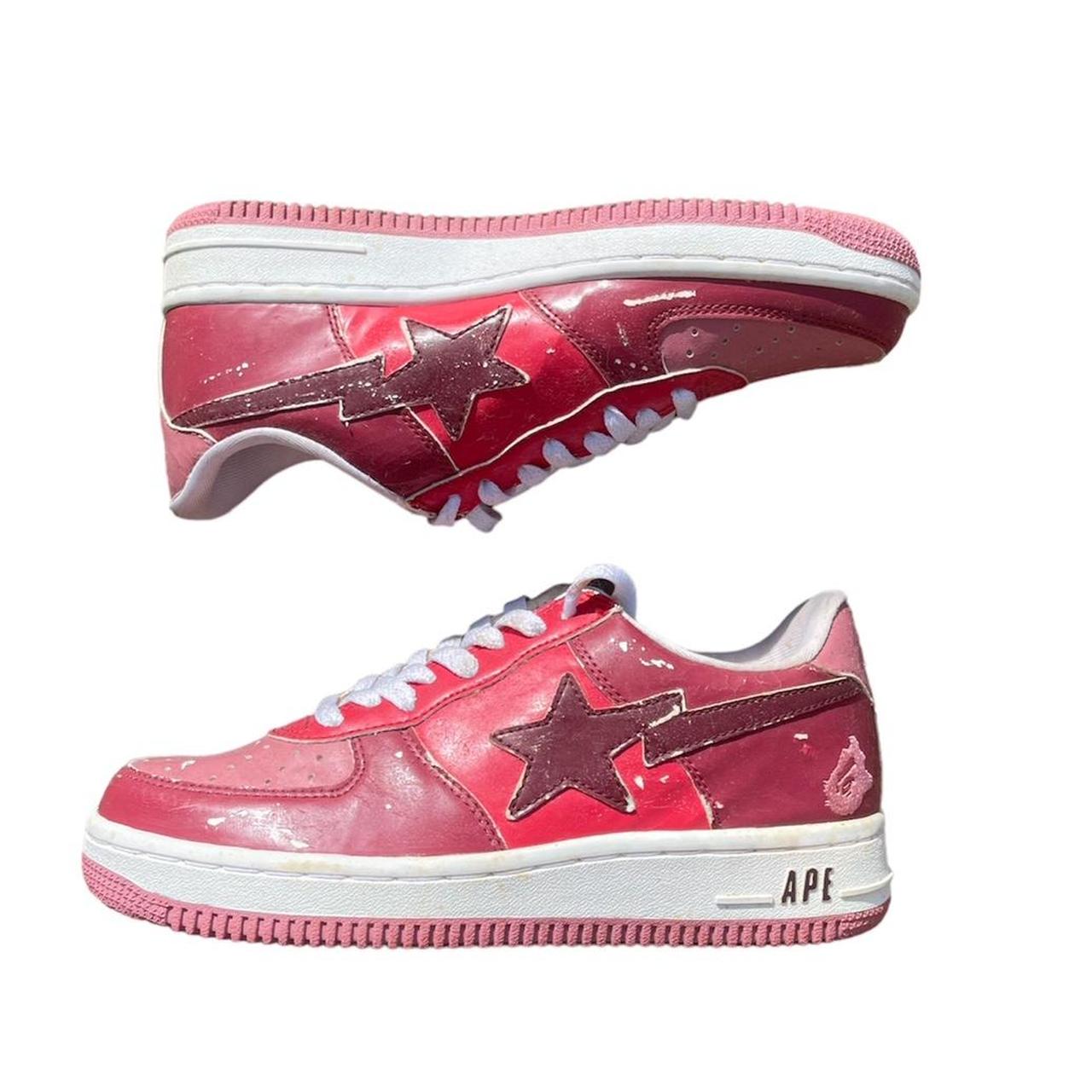 BAPE Women's Pink and White Trainers | Depop