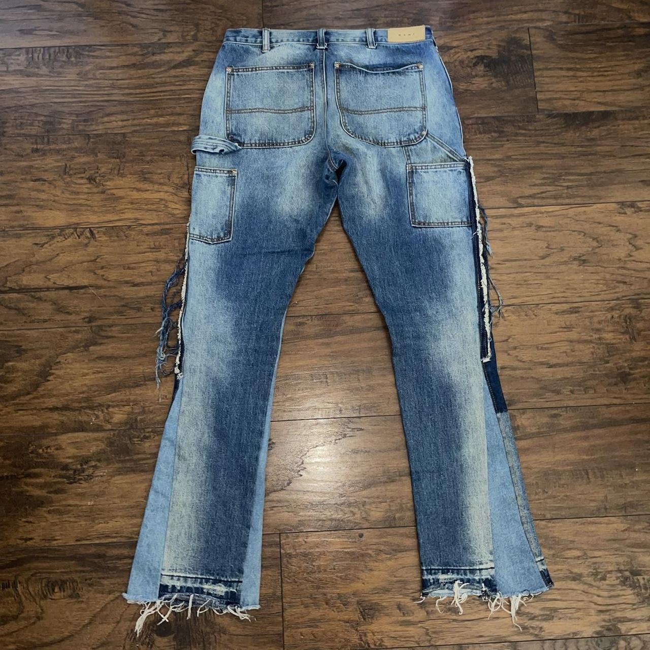 MNML Double Knee Flared Jeans 32x32 Like... - Depop