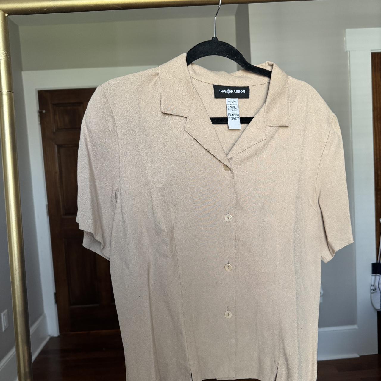 Sag Harbor Beige Vintage Button Down Size:... - Depop