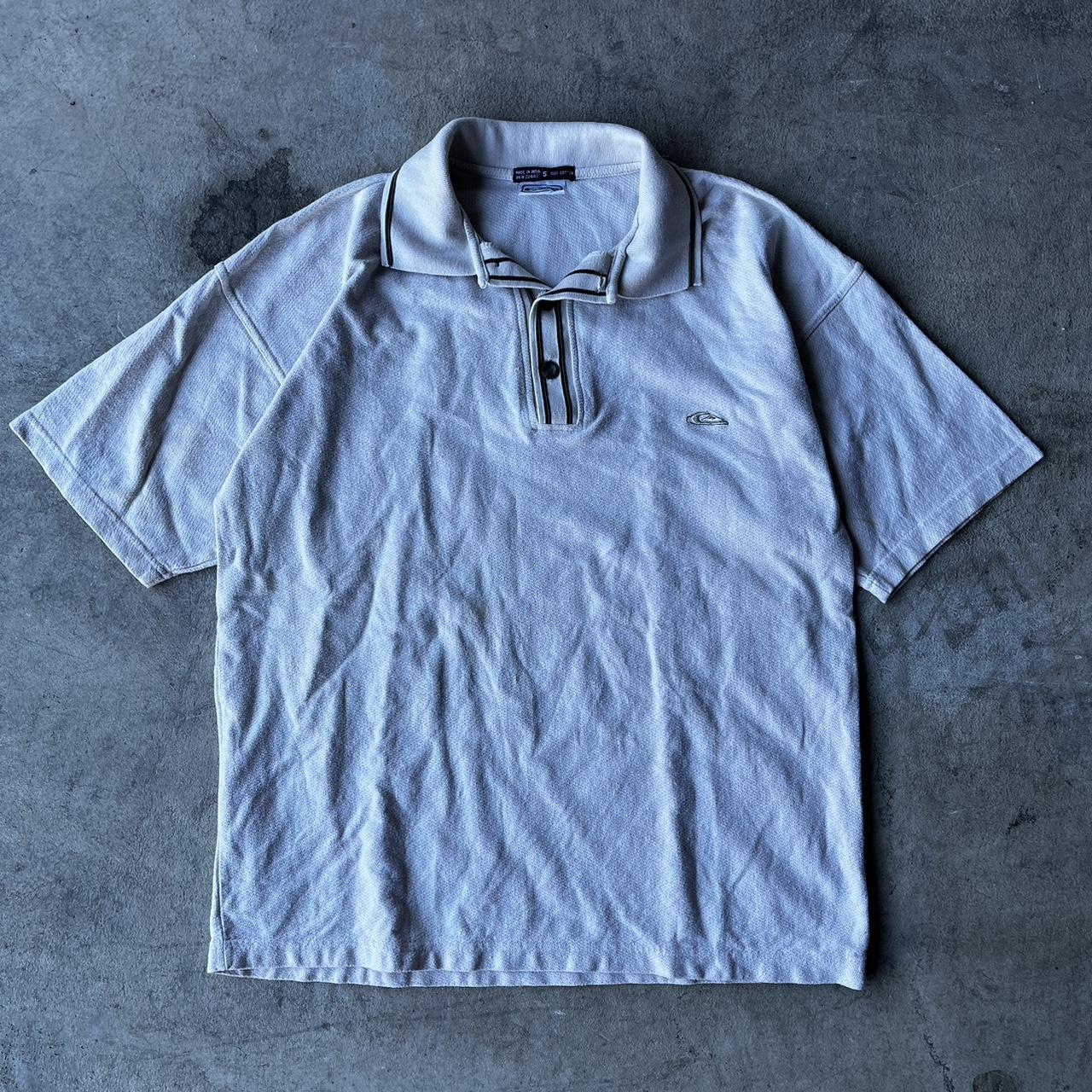90’s Quiksilver Cream Colored Polo Shirt Size... - Depop