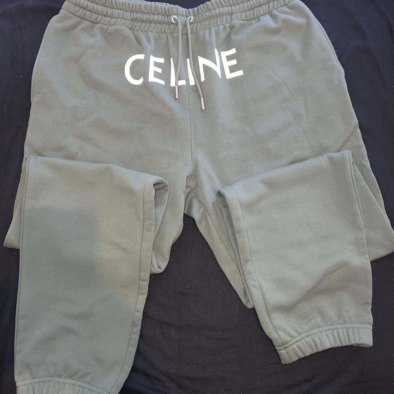 CELINE Men's Khaki Joggers-tracksuits | Depop