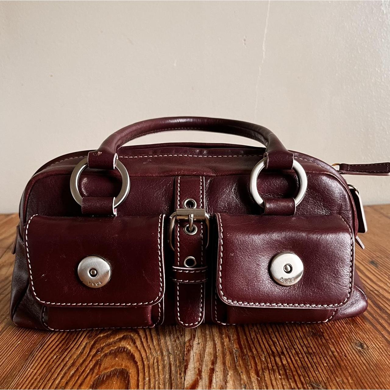 00’ burgundy wine colored purse - Depop