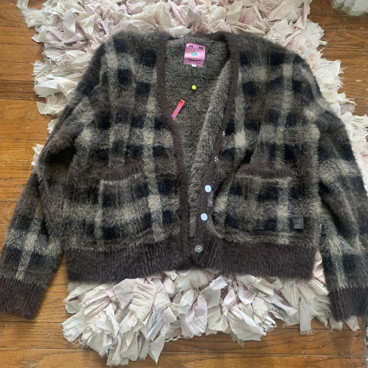 brown unif ty cardigan! super cute and new with... - Depop
