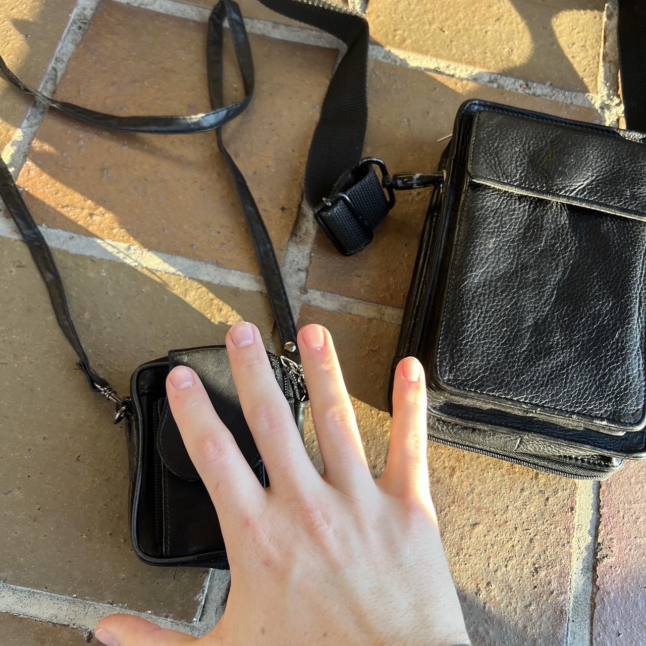 Y2K Black Leather Side Pouch Bundle! 2 Used But Sick... - Depop