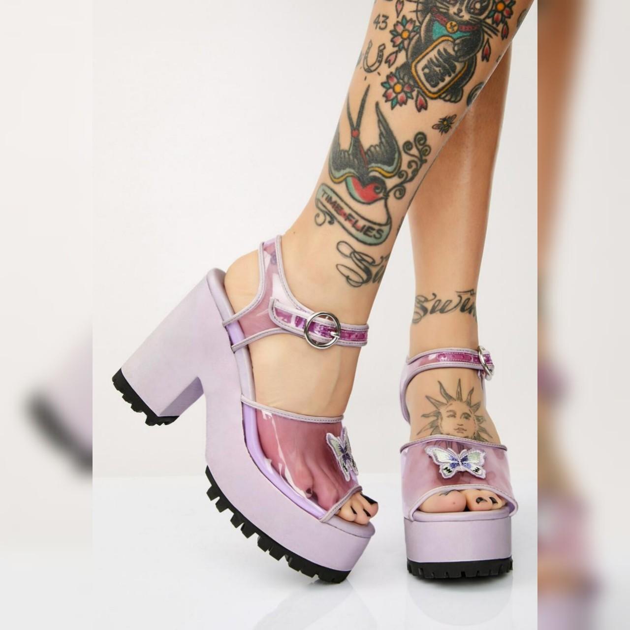 Dolls Kill Sugar Thrillz Butterfly Behavior Platform... - Depop