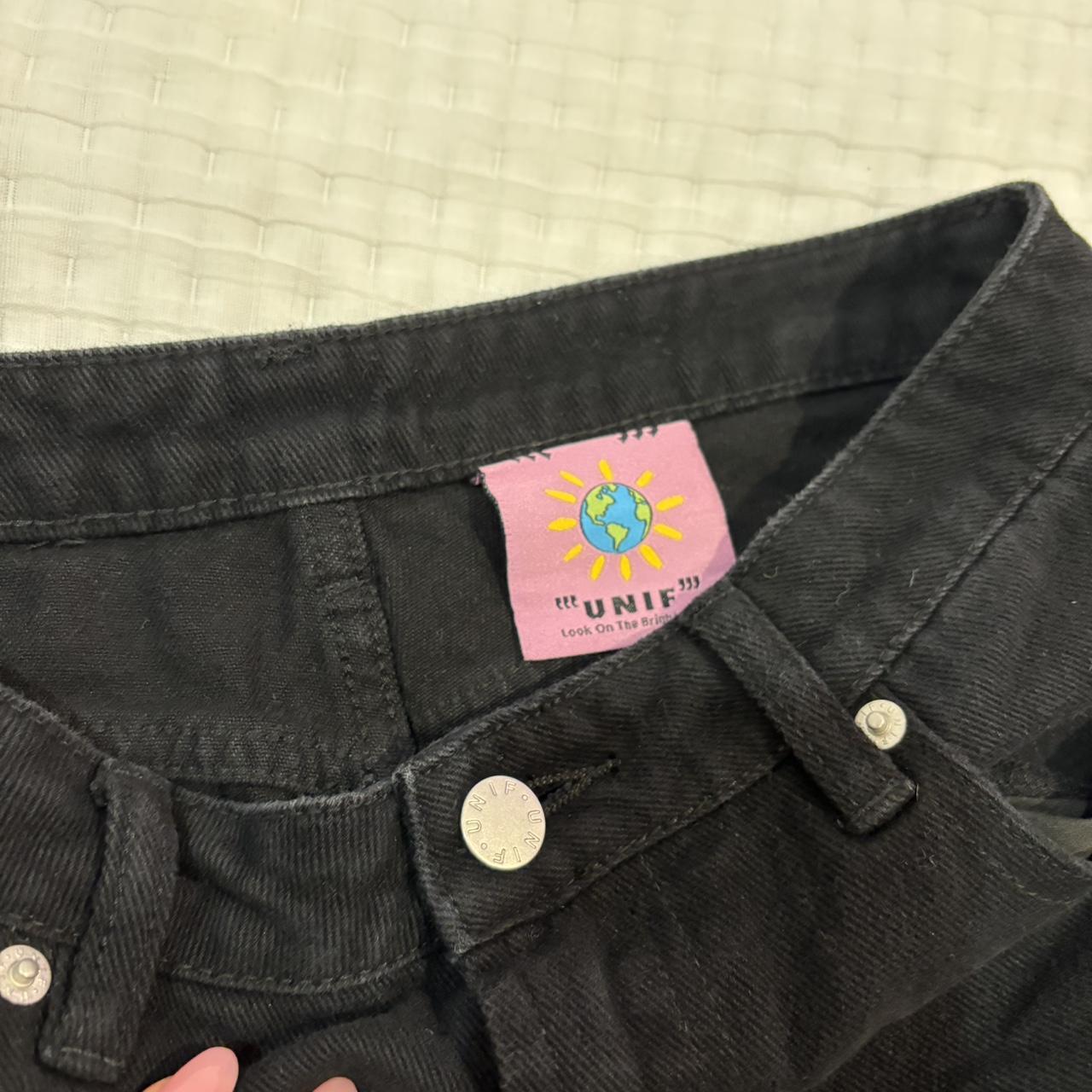 Unif black Z jeans size 26 worn once - Depop