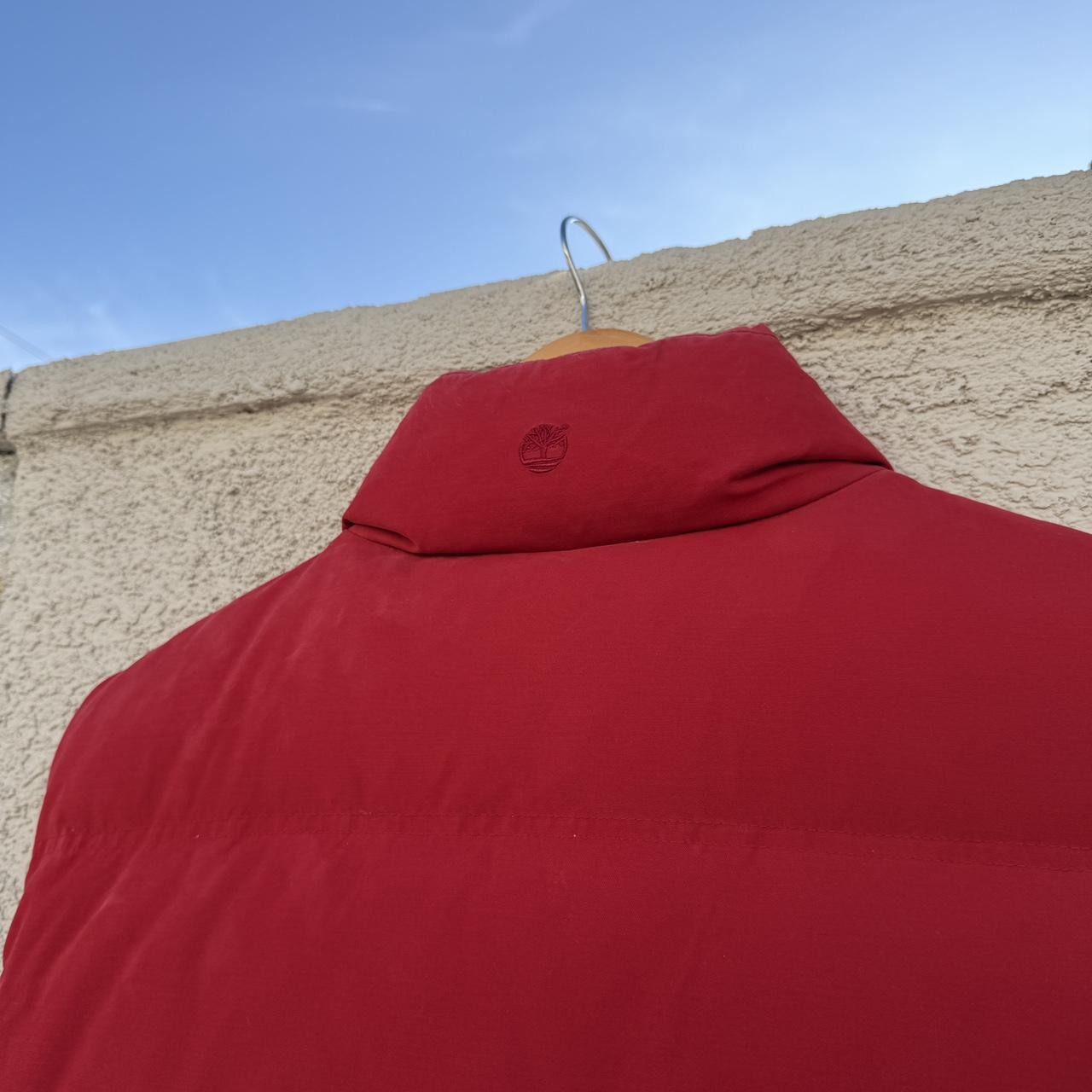 Timberland red puffer jacket Mens XL 8/10 condition... - Depop