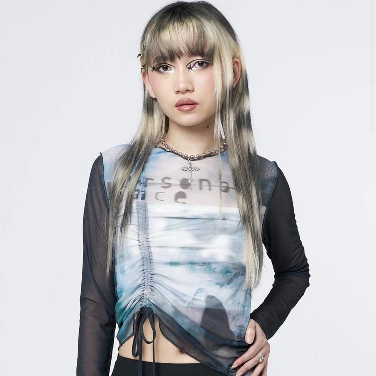 minga london echoes mesh top, xs. can fit a small.... - Depop