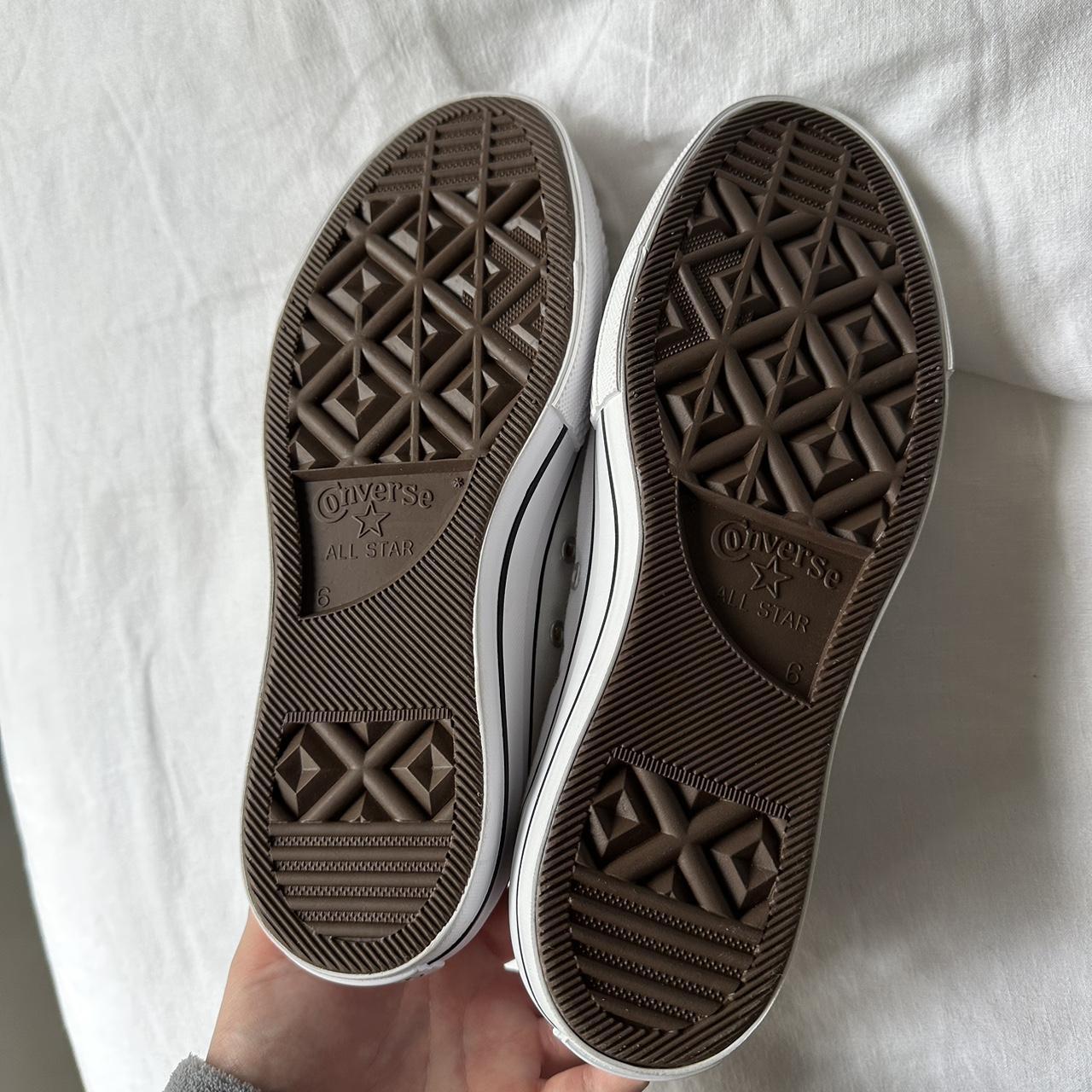 White converse all star platforms Size us 8 In... - Depop