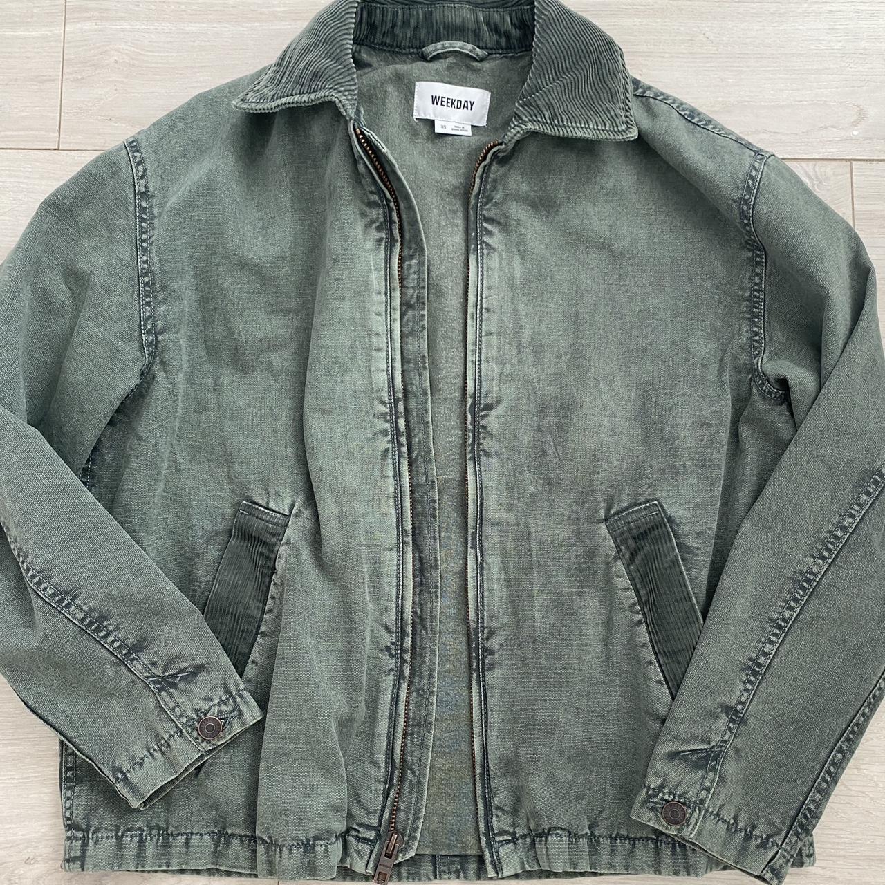 Weekday vintage wash khaki jacket. Size men’s XS... - Depop