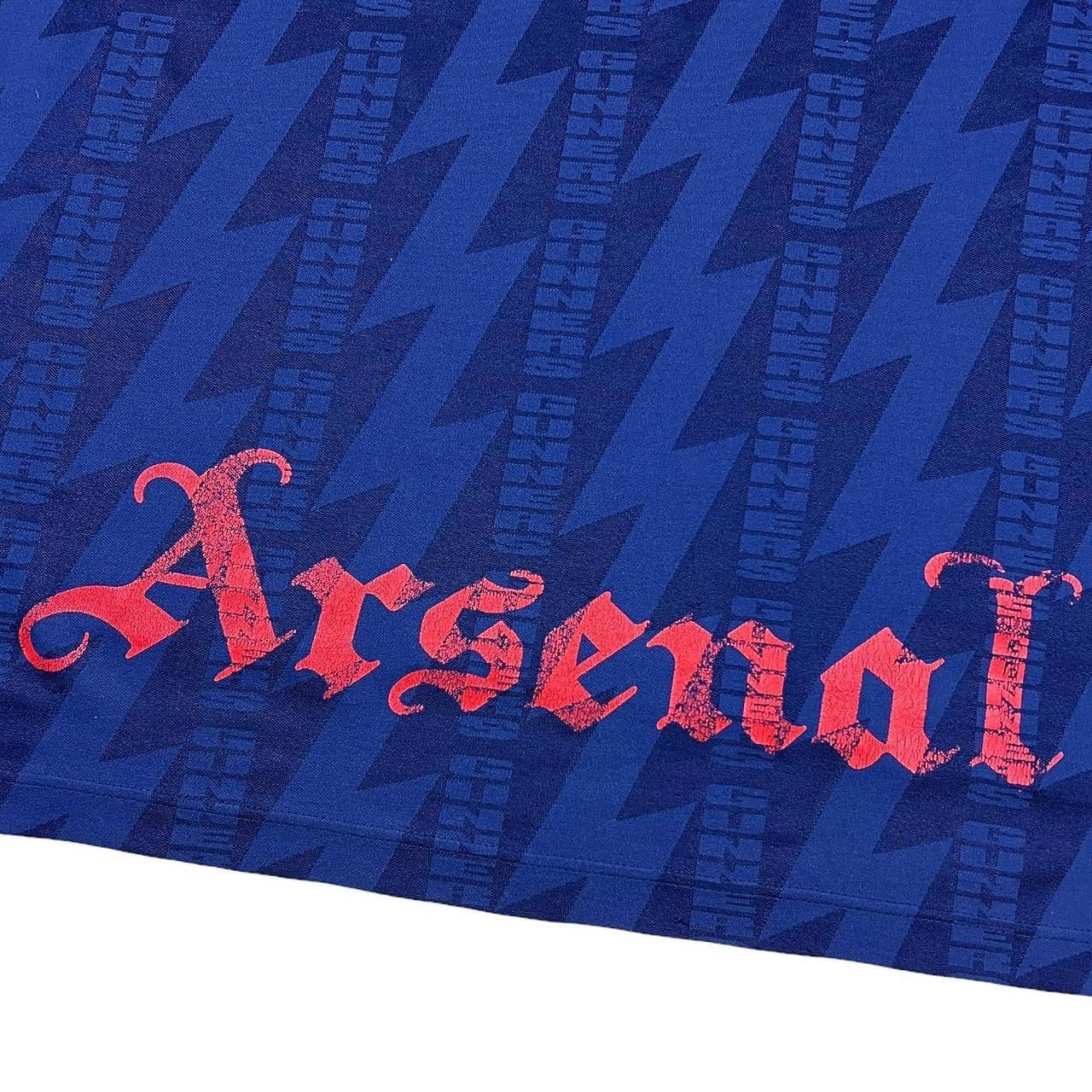 Arsenal FC 1994-95 Away Shirt in Navy and Blue (XL).... - Depop