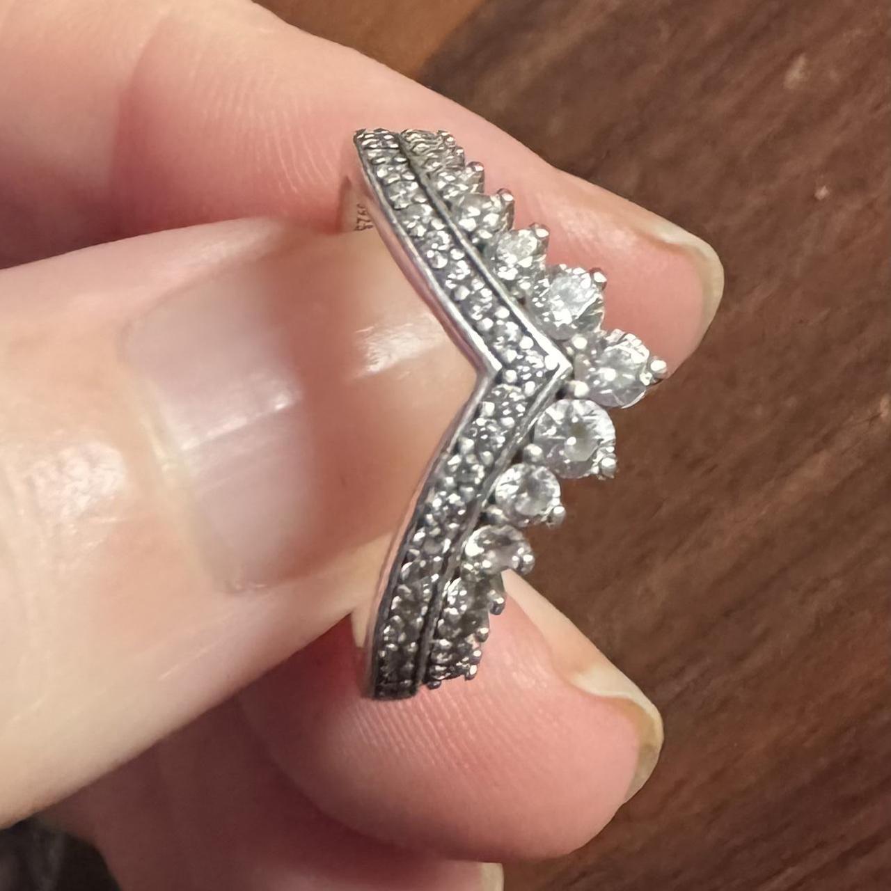 Pandora Princess Wishbone Ring Size 54 Worn a... - Depop