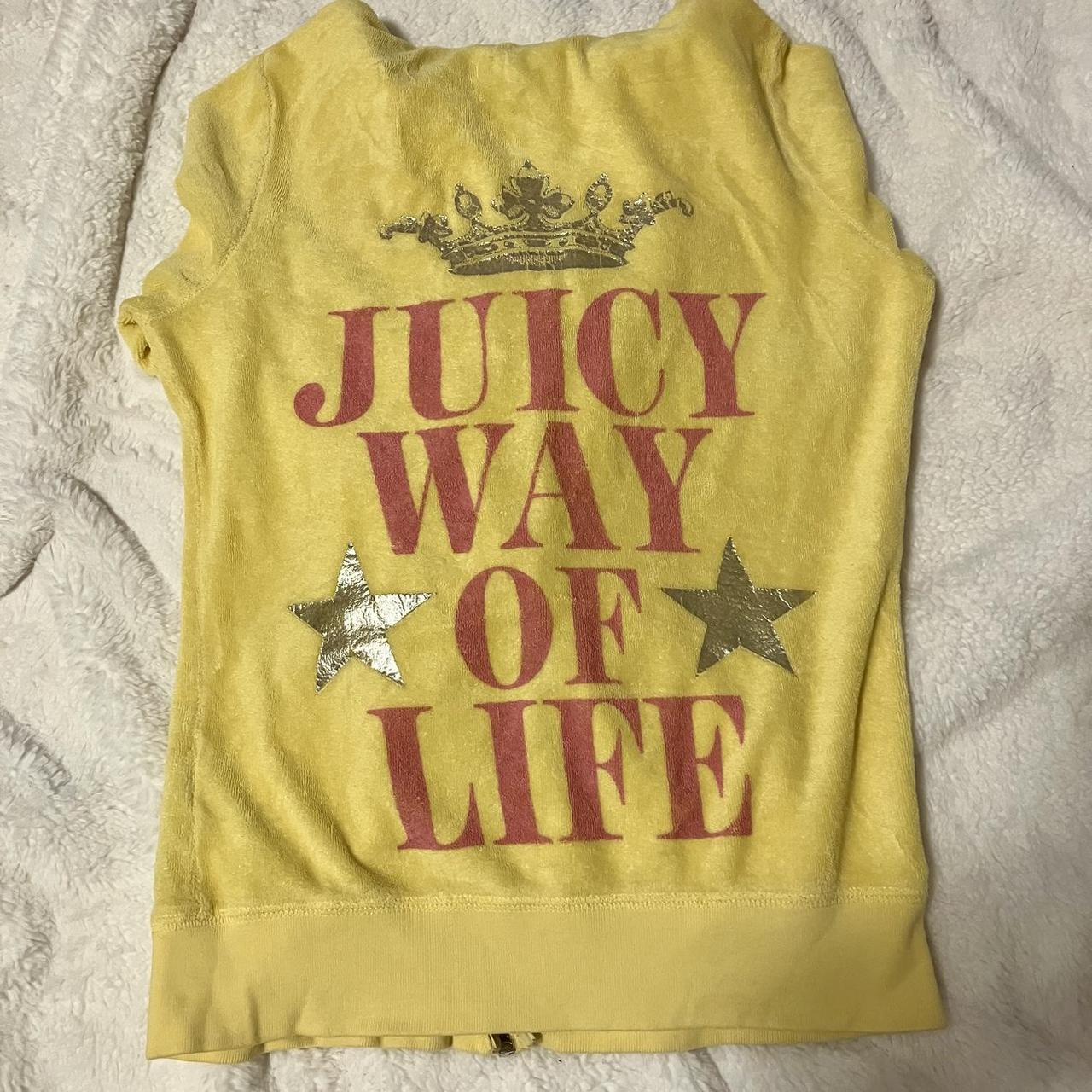 juicy couture yellow zip up - terry cloth... - Depop