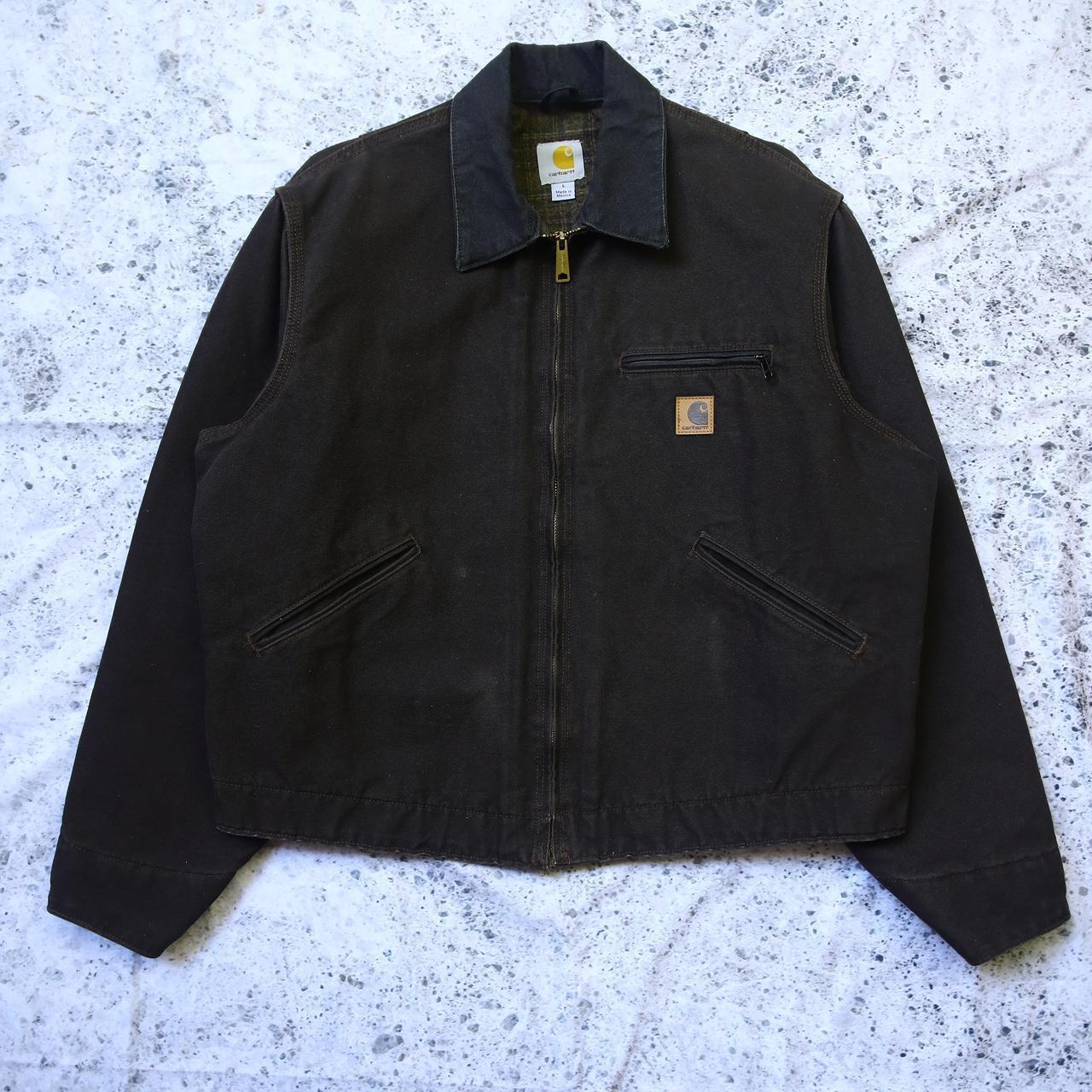 Carhartt J97 DKB Dark Brown Blanket-Lined Detroit... - Depop