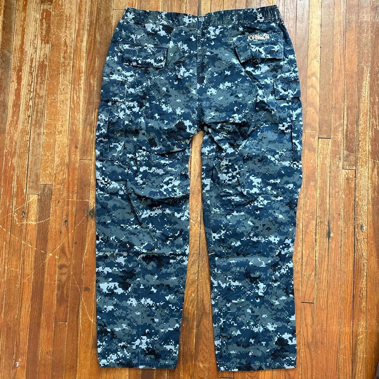 90s US Navy Blue Digital Camo Pants - No flaws -... - Depop
