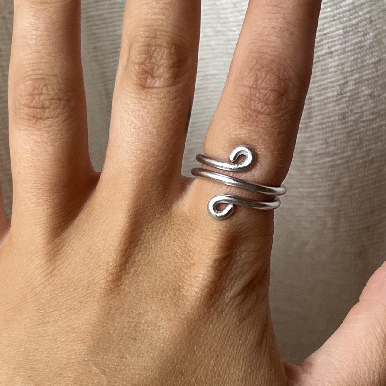 Handmade silver wrap around ring made with strong... - Depop
