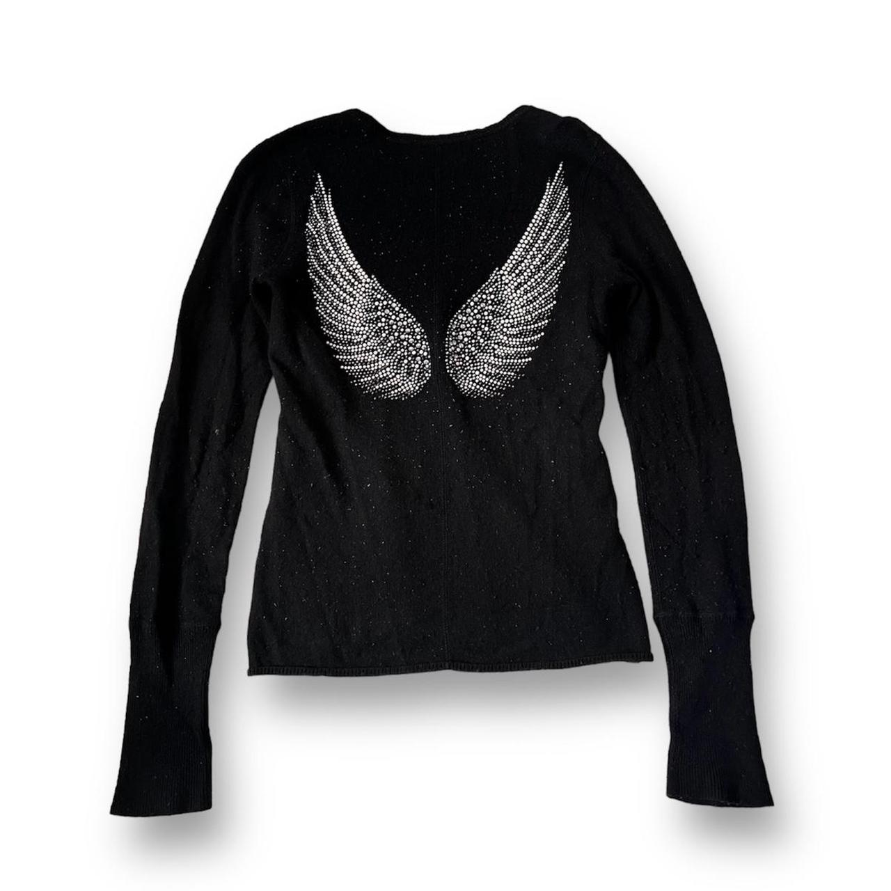 Y2k twisted heart angel wings sweater Has a lot of... - Depop