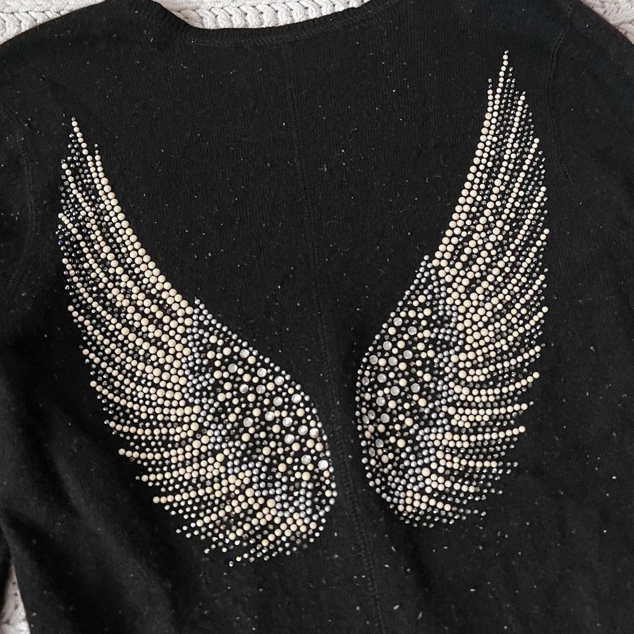 Y2k twisted heart angel wings sweater Has a lot of... - Depop