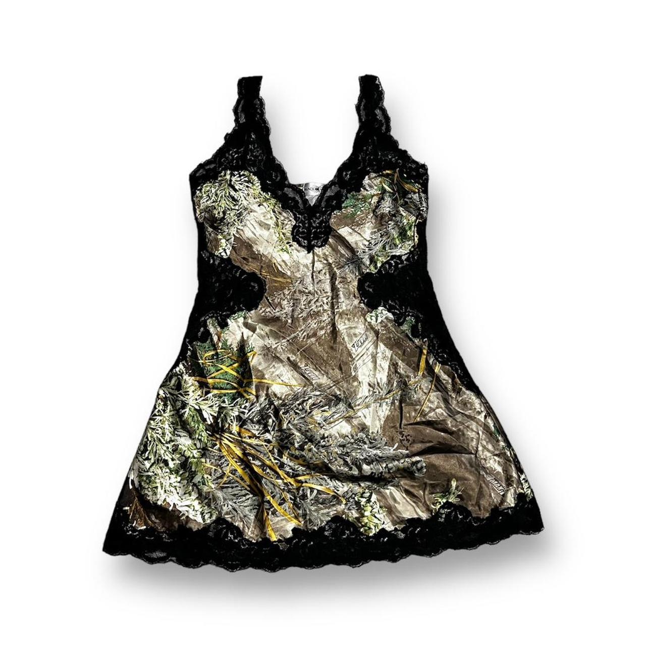 Y2k Realtree silk lace slip dress From the brand... - Depop