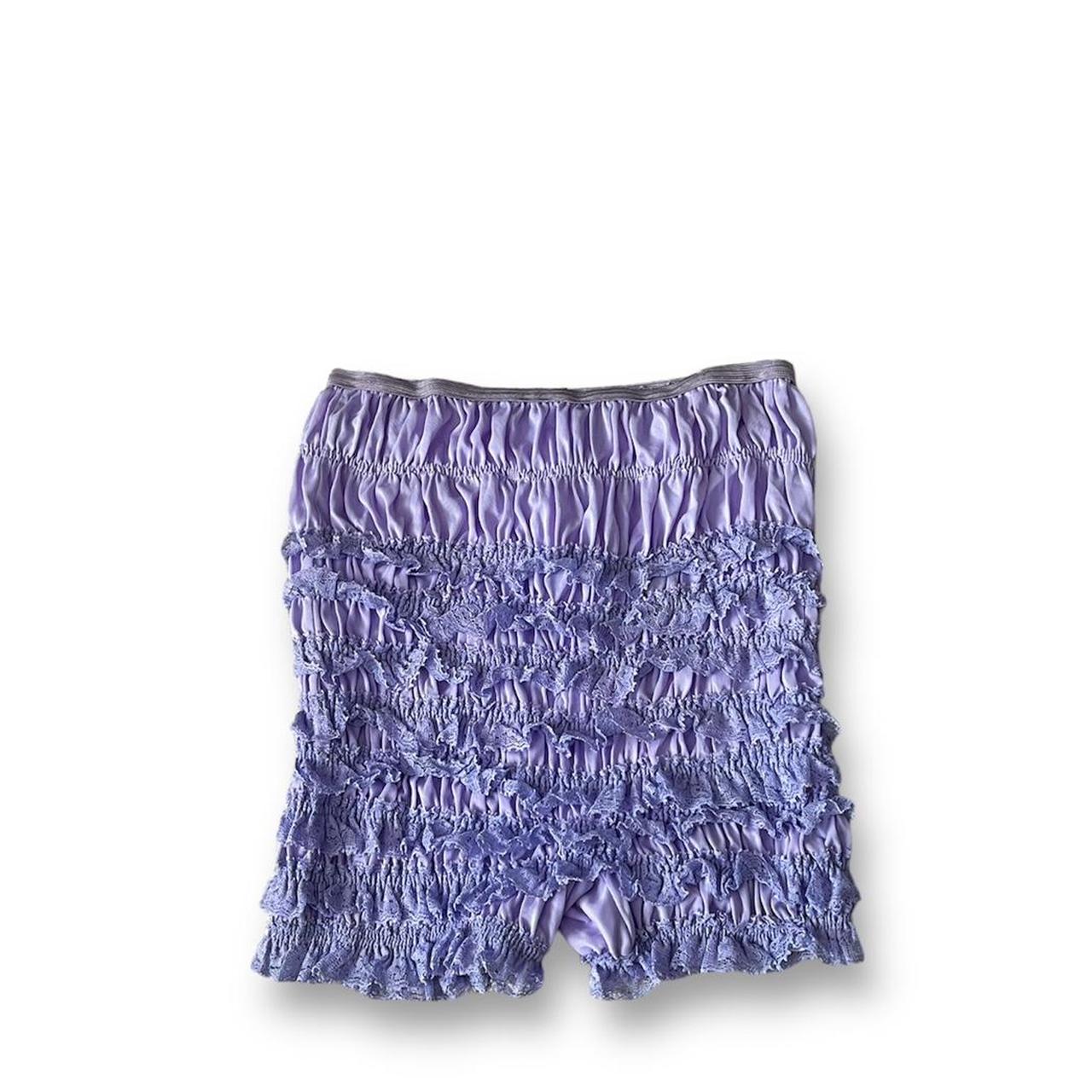 Vintage purple lace ruffle bloomers / bloomer shorts... - Depop