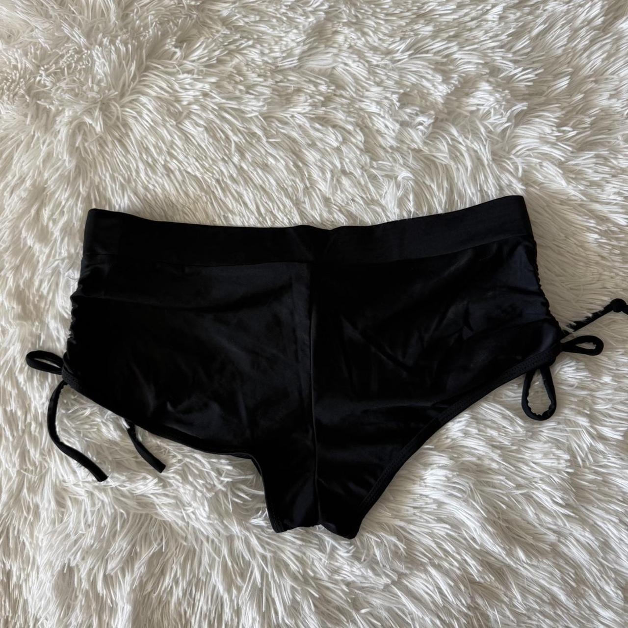 Y2k xhilaration black micro mini swim shorts Super... | Depop