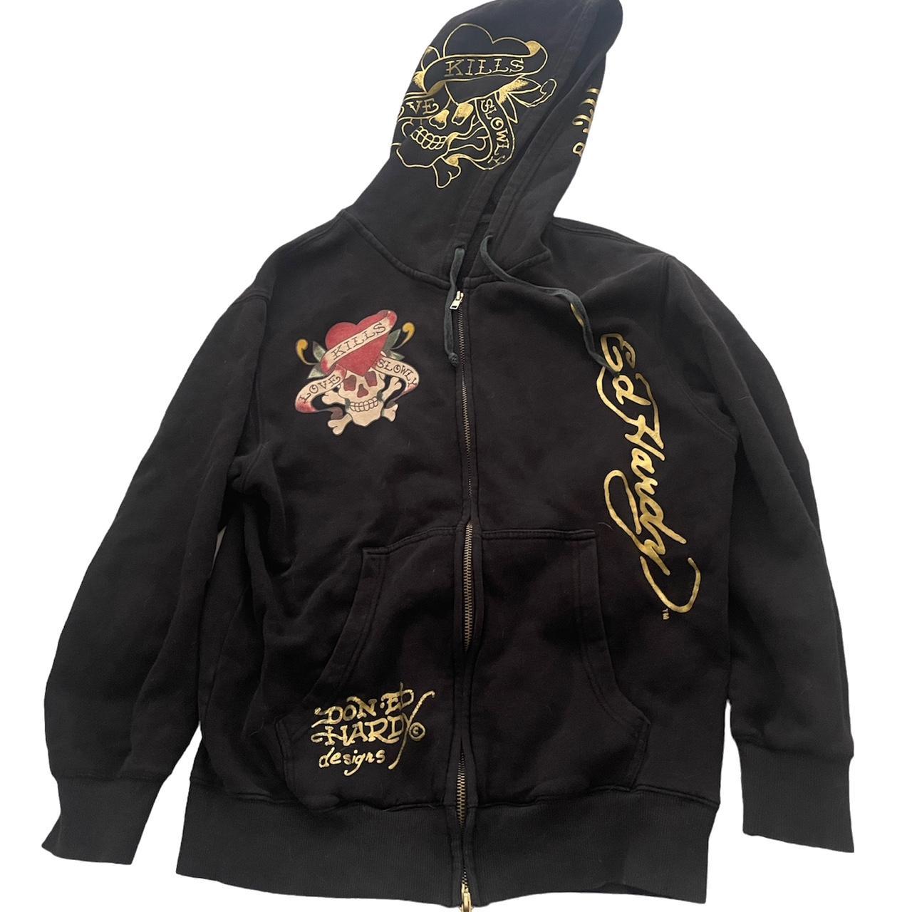 ON HOLD DO NOT BUY ed hardy rhinestone skull zip up... - Depop