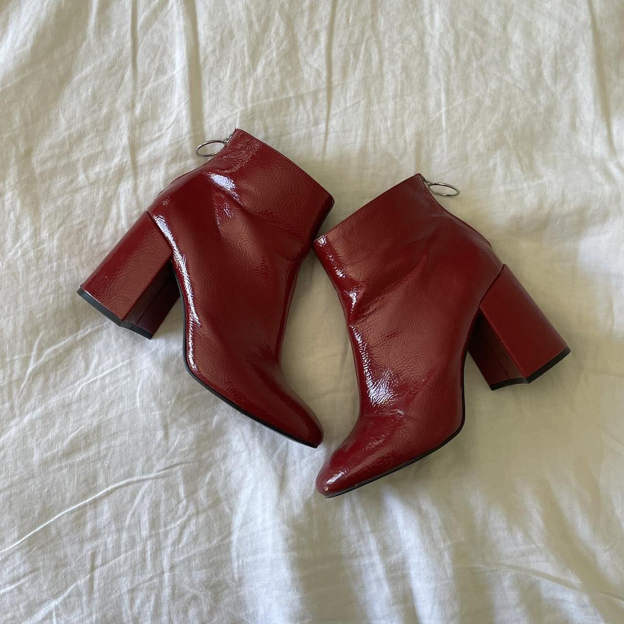 Red patent leather boots These have been well loved... - Depop