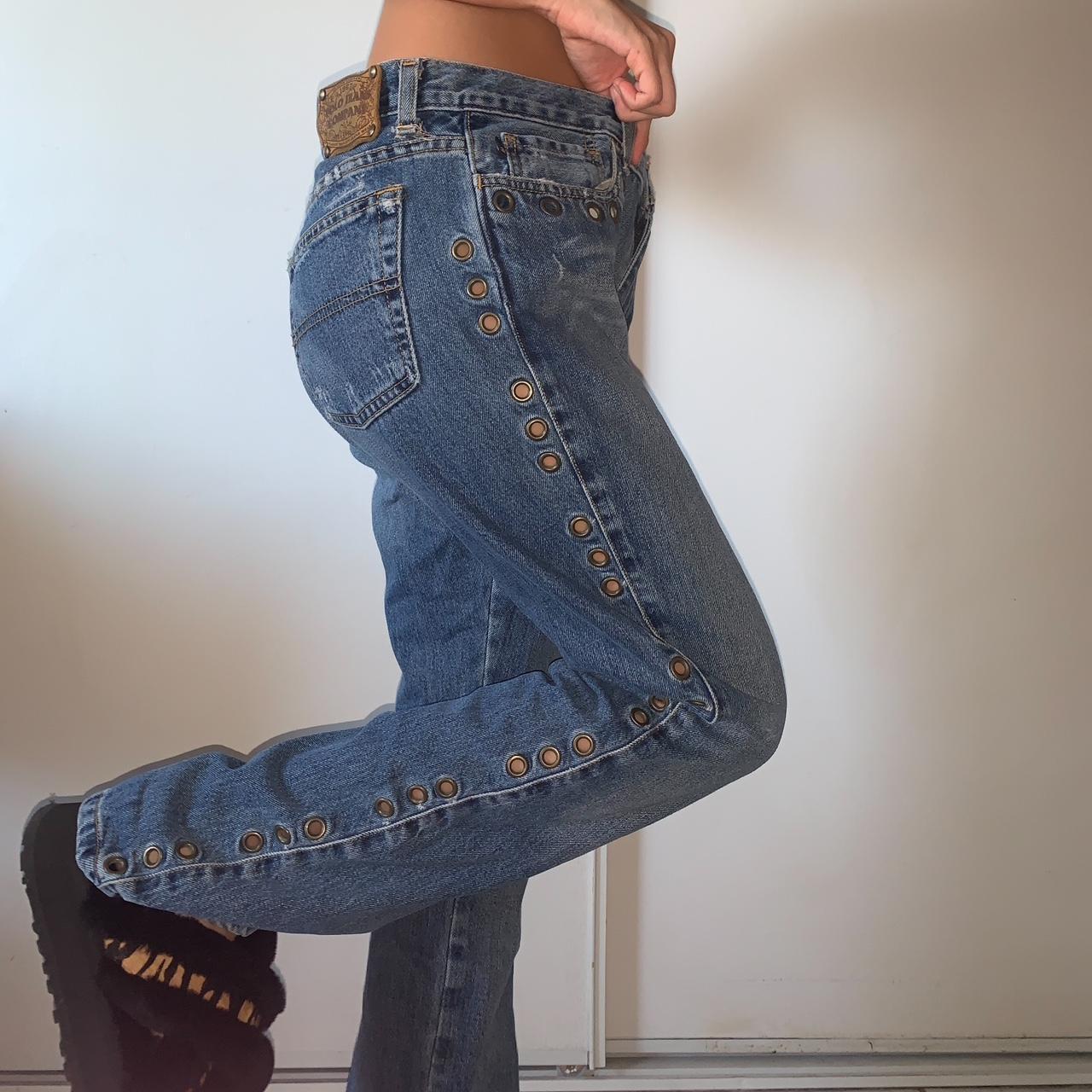 amazing eyelet detailed jeans (obvi does not fit... - Depop