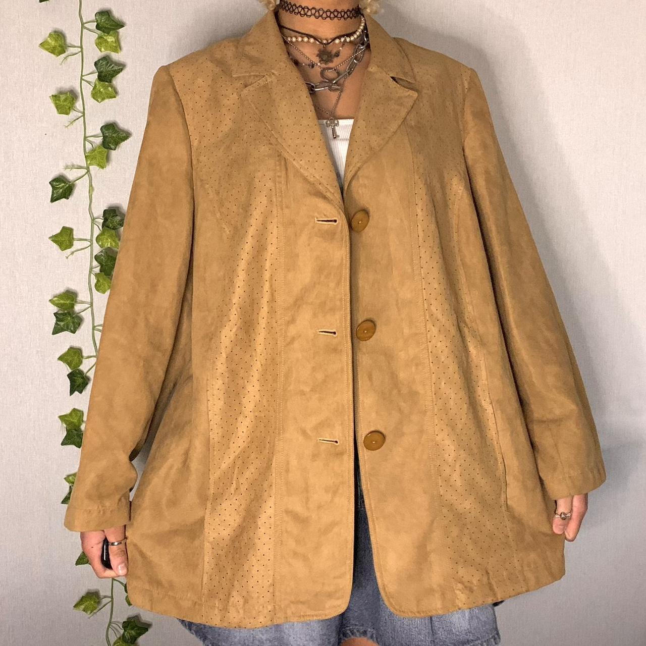 🍂 Tan retro vintage blazer jacket coquette 🧥 Size... - Depop