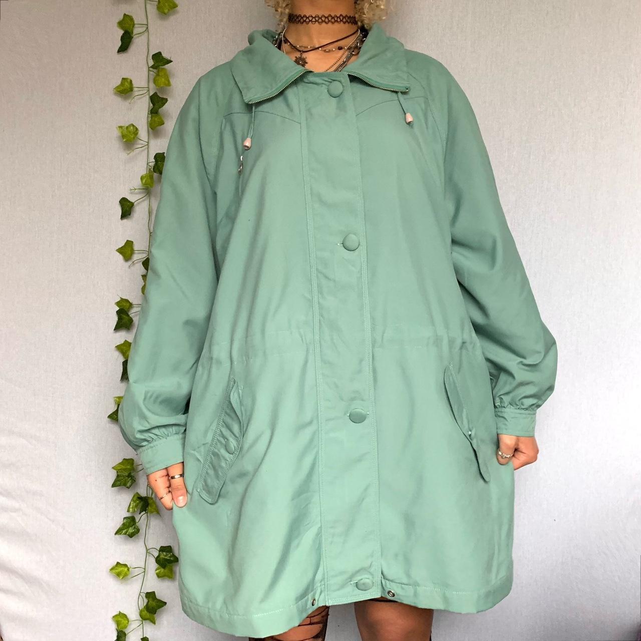 🐳 blue turquoise vintage coat women’s indie retro... - Depop