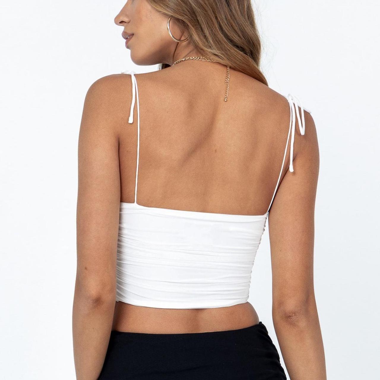 White Princess Polly tie strap top / worn once | Depop