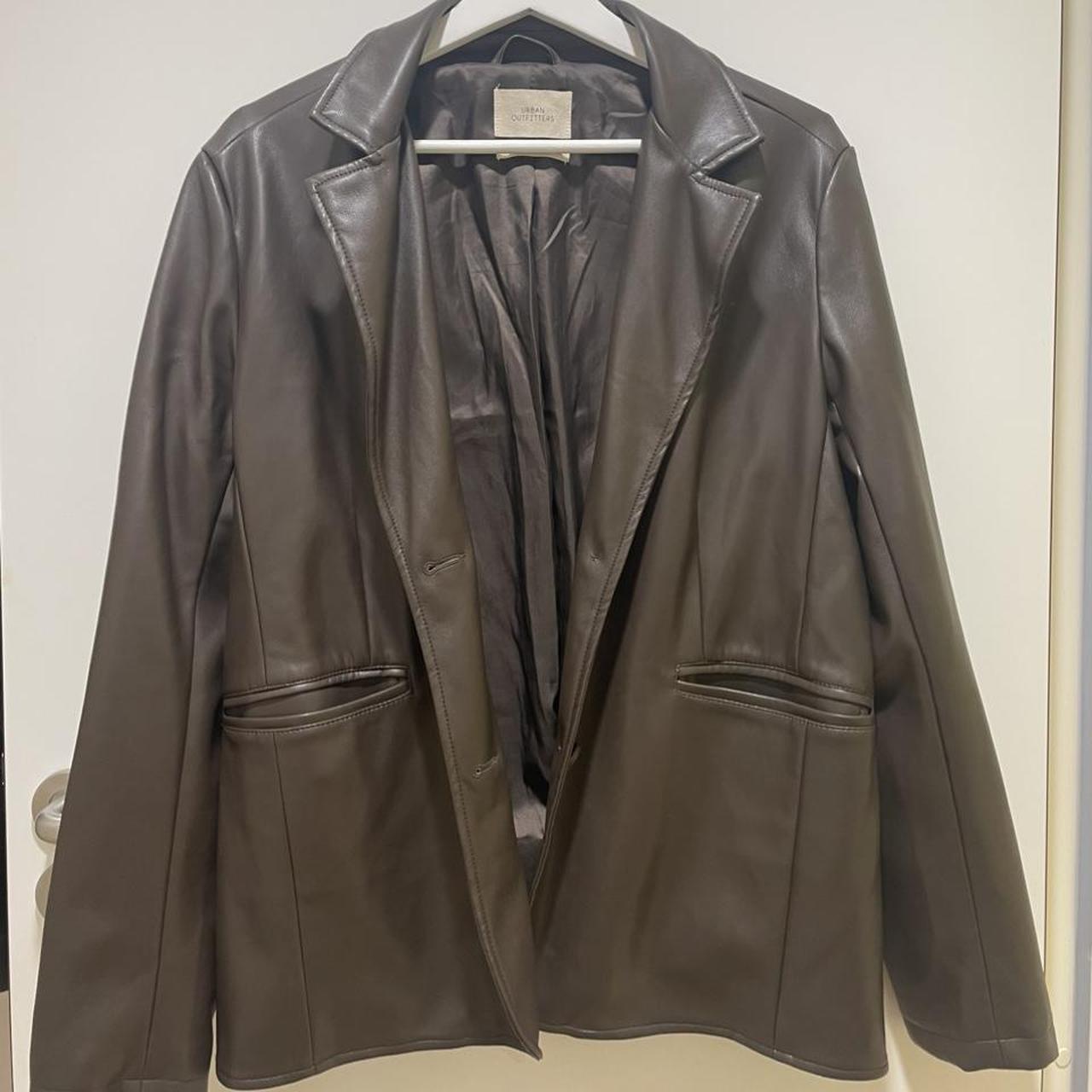Urban Outfitters Brown Leather Jacket Size:... - Depop